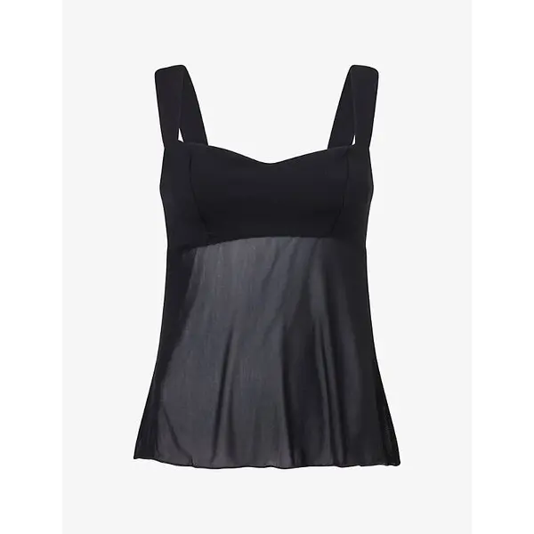 REFORMATION Nova Sweetheart Knit Top - Black