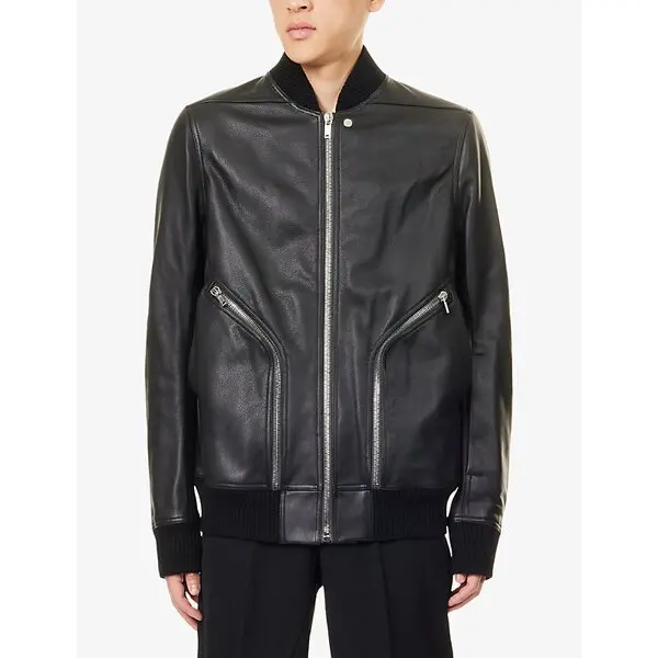 Rick Owens Zip-pocket Leather Bomber Jacket