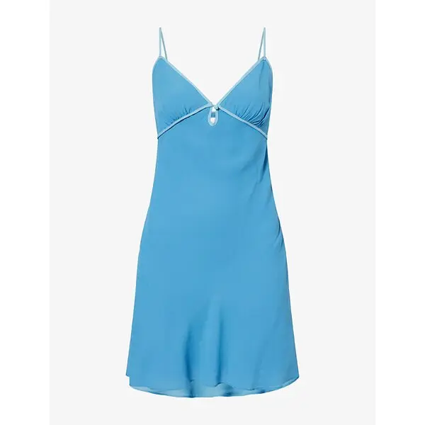 REFORMATION Rimona V-neck Crepe Mini Dress