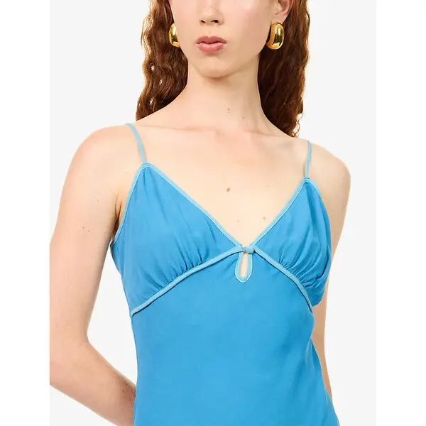 REFORMATION Rimona V-neck Crepe Mini Dress