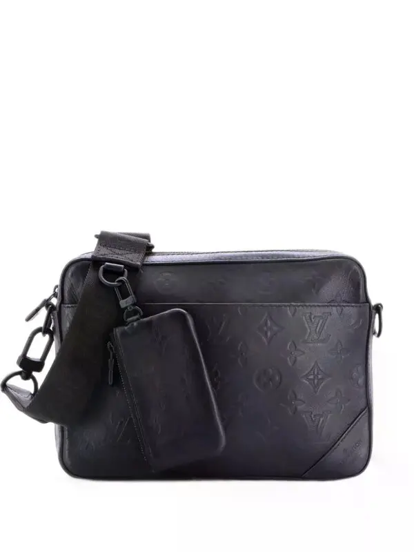 LOUIS VUITTON Duo Messenger Bag Monogram Shadow Leather Crossbody Bag