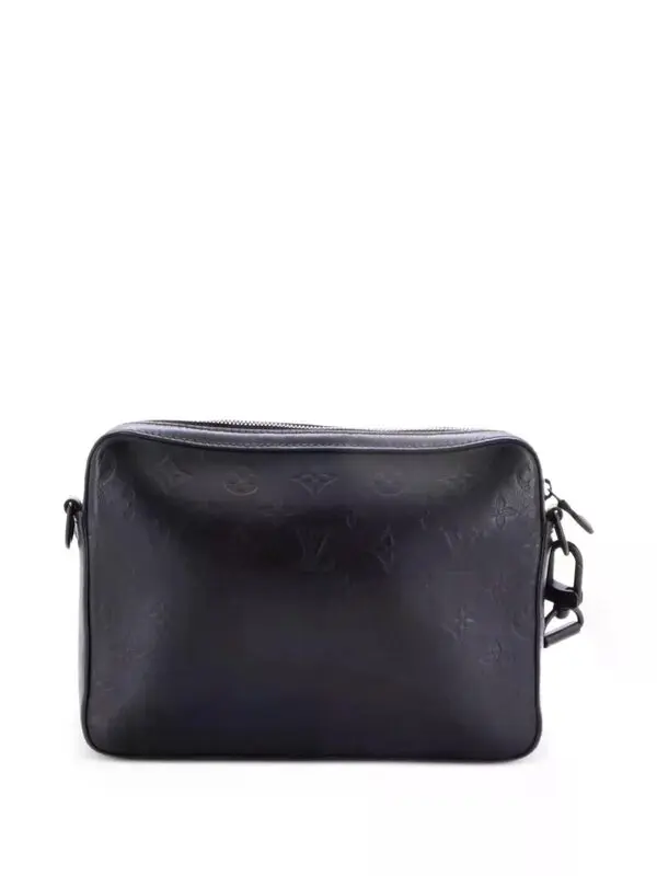 LOUIS VUITTON Duo Messenger Bag Monogram Shadow Leather Cross Body - Black