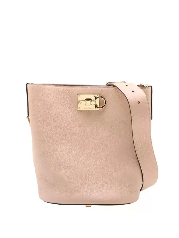 FERRAGAMO 2010-2026 Leather Gancini Bucket Bag Shoulder Bag