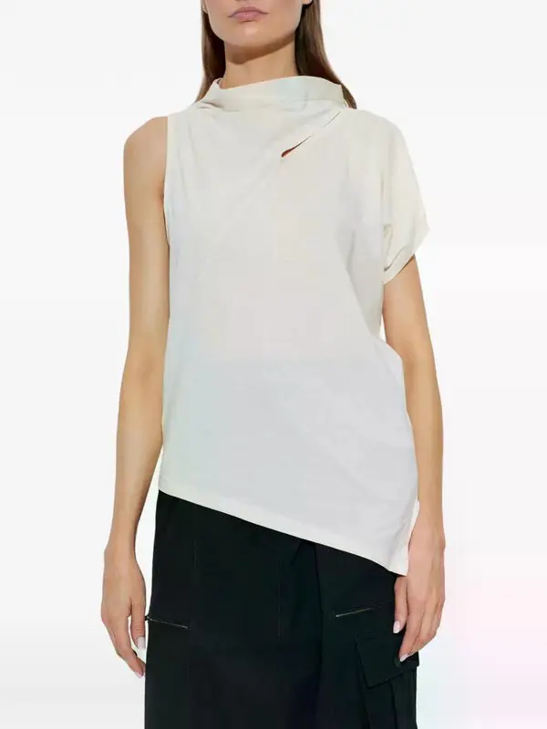 Issey Miyake Asymmetric Shoulder-slit Top
