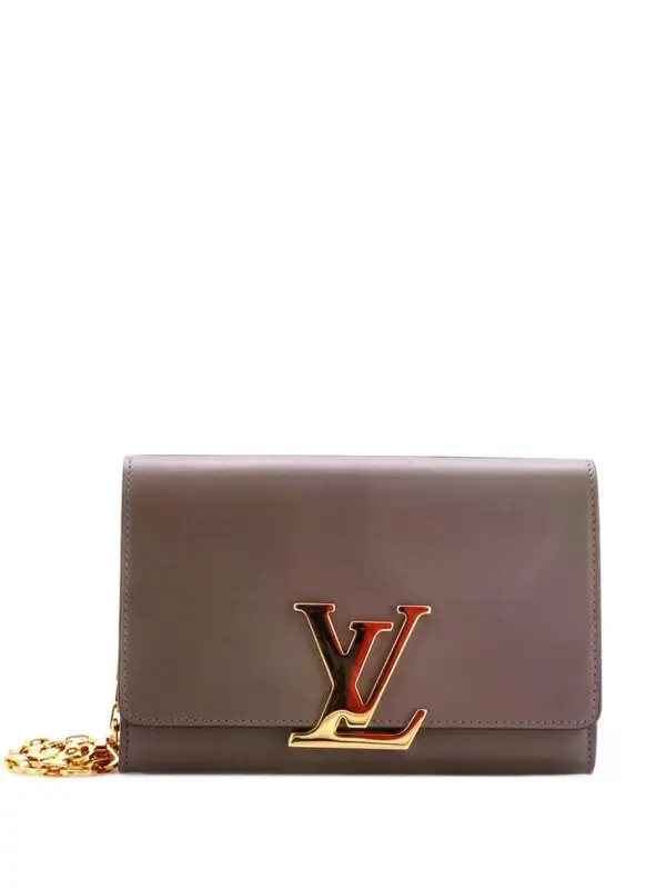 LOUIS VUITTON Chain Louise Leather Gm Clutch Bag - Brown