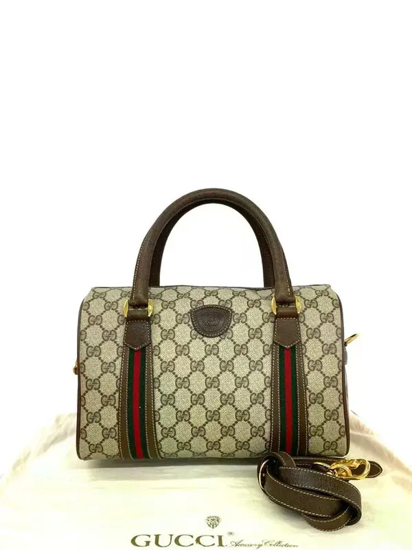 Gucci 20th Century Gg Supreme Web Boston Bag Satchel