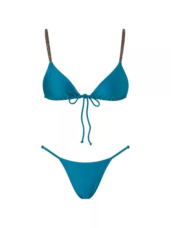 ME FUI Crystal-embellished Triangle Bikini