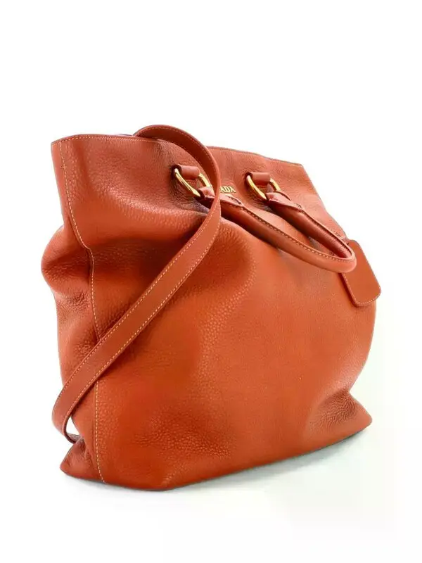 Prada Convertible Shopper Vitello Daino Large Tote Bag