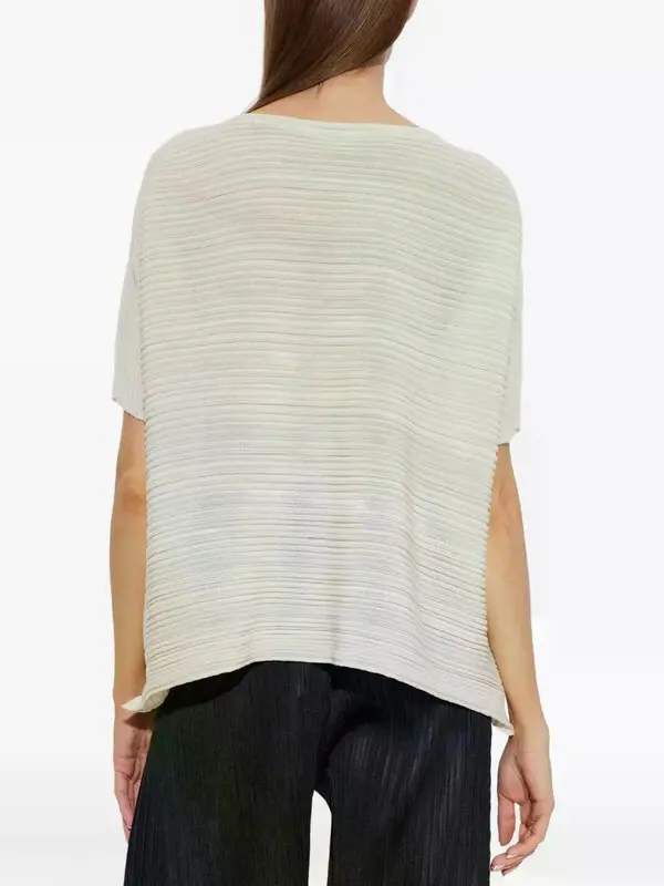 Issey Miyake Pleated Boat-neck Blouse