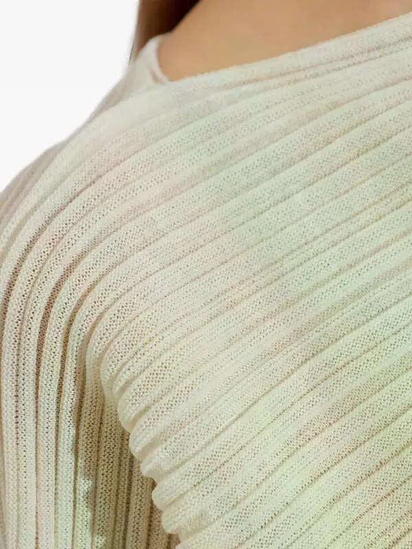 Issey Miyake Pleated Boat-neck Blouse