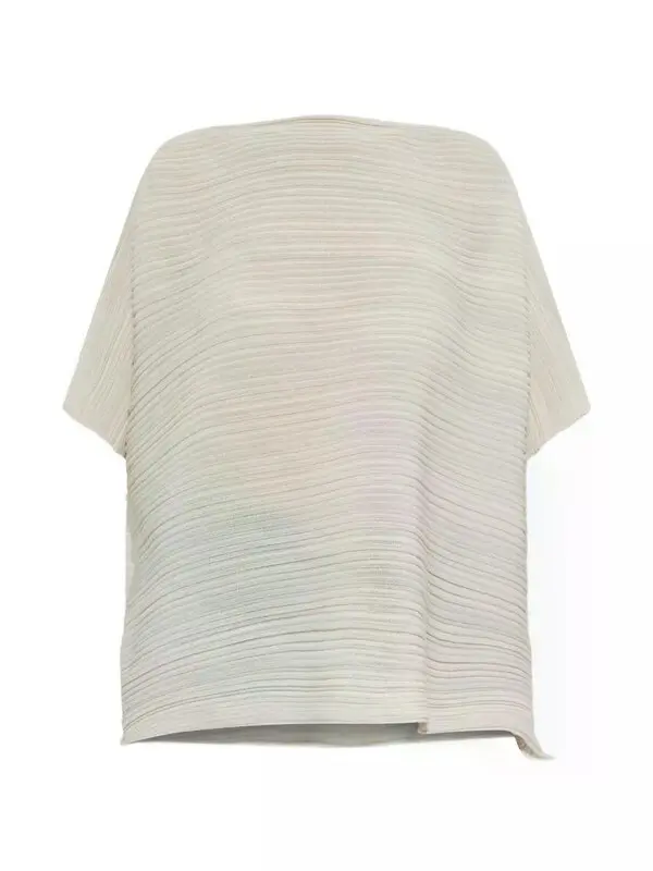 Issey Miyake Pleated Boat-neck Blouse