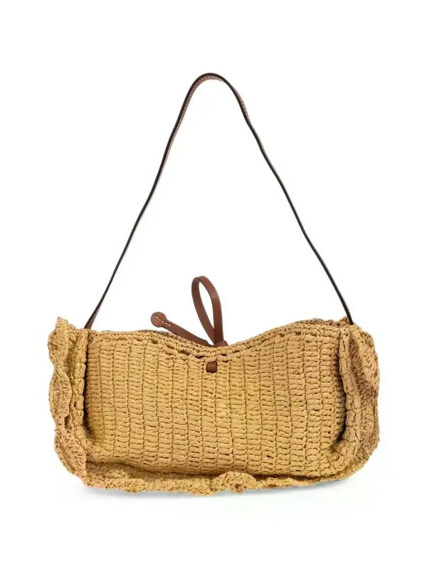 Ulla Johnson Marina Ruffled Raffia Shoulder Bag
