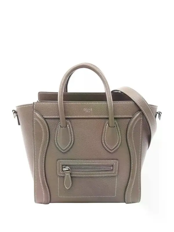 Celine Leather Luggage Tote Satchel - Brown