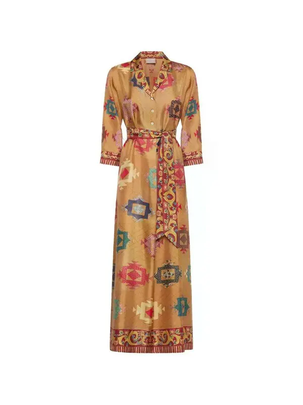 PIERRE-LOUIS MASCIA Aloe Geometric-print Maxi Dress