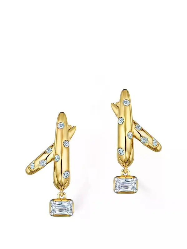 Kwiat Cobblestone Ashoka® Diamond Crossover Earrings - Gold