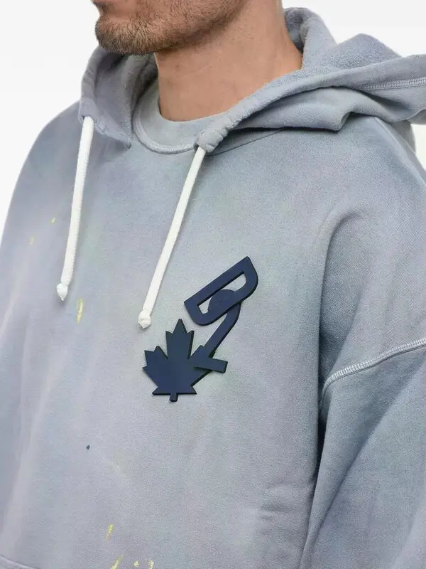 Dsquared2 Paint-splatter Logo-patch Hoodie