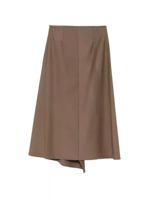 NUDE Asymmetric Wool Skirt