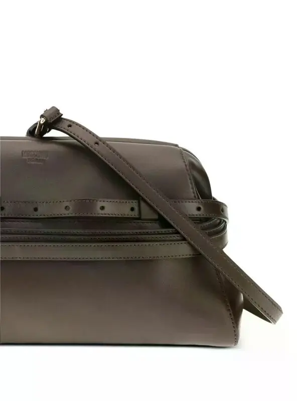 Moschino Buckle-detail Leather Cluth Bag