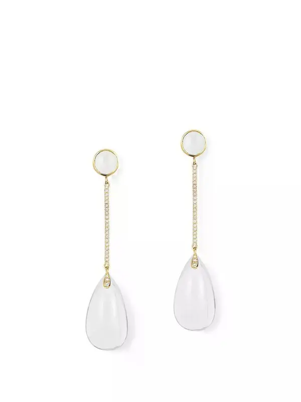 Goshwara Naughty Moon Quartz And Diamond Earrings