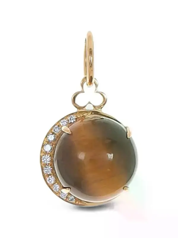Devon Woodhill Tiger's Eye And Diamond Charm - Gold