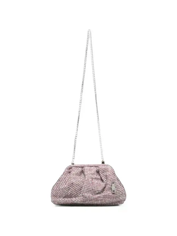 LA MILANESA Sequin-embellished Knitted Clutch Bag