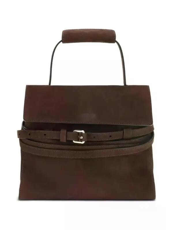 Moschino Buckle-detail Nubuck Shoulder Bag