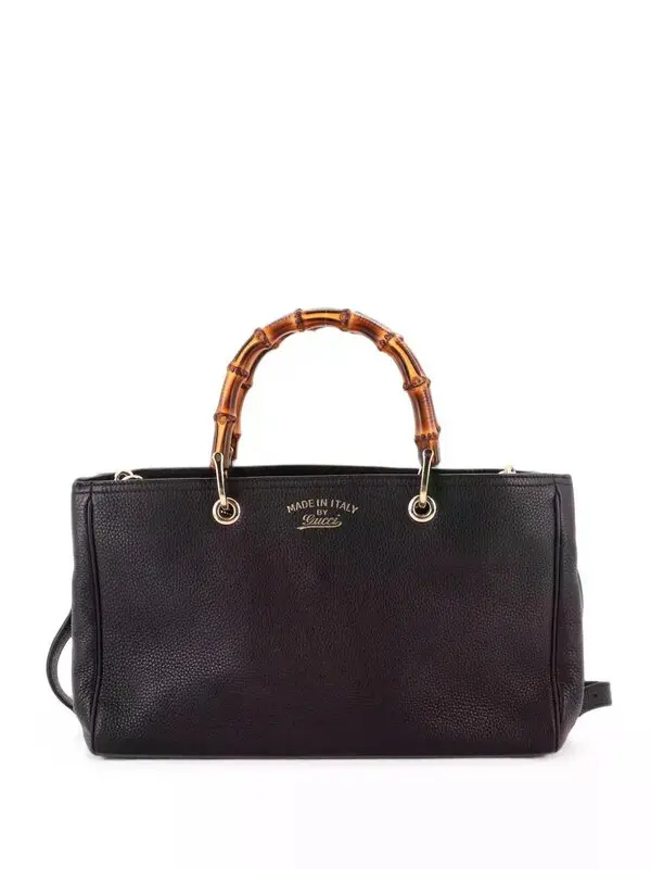 Gucci Bamboo Shopper Leather Medium Tote Bag - Brown