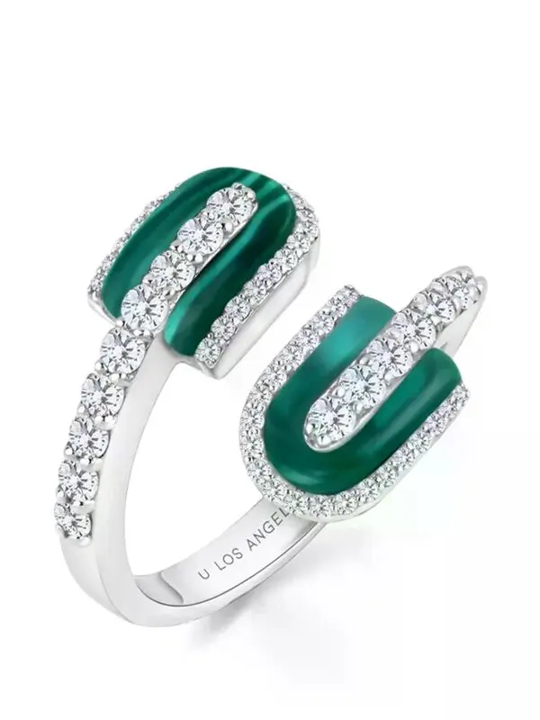 U LOS ANGELES Maxi U Duo Malachite And Diamond Ring