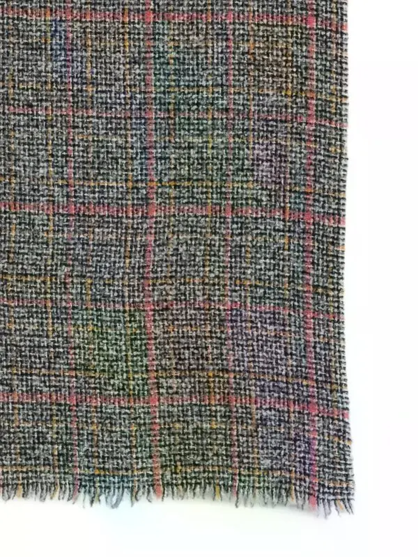 Destin Check-pattern Fringed Scarf