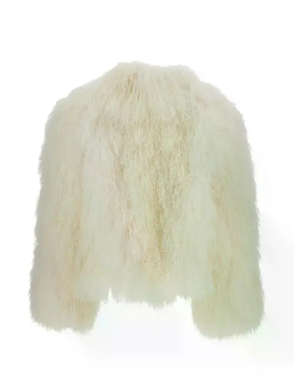 MARTHA LOUIS Long-haired Mongolian Fur Jacket - Neutrals
