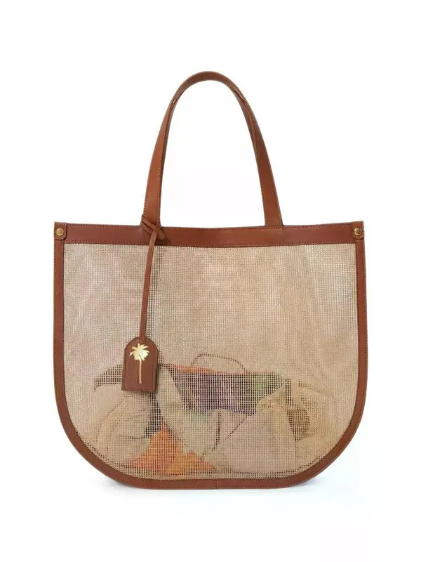 AGUA DE COCO Medium Playa Leather-trim Shoulder Bag