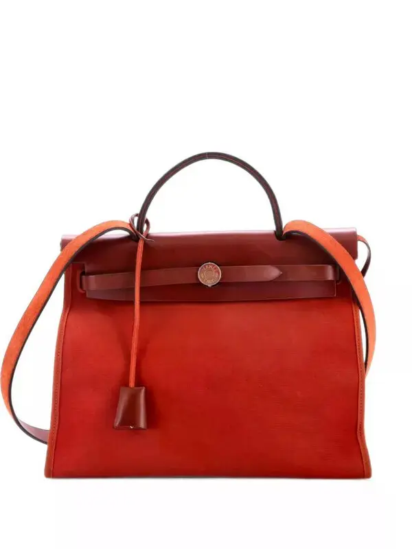 Hermès Herbag Zip Leather And Toile 31 Shoulder Bag