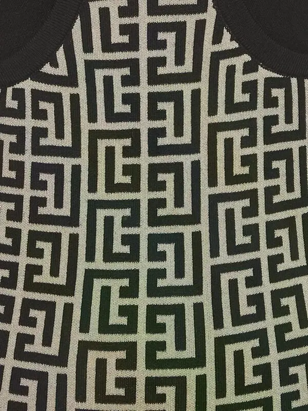 Balmain Monogram Jacquard Cutout Mini Dress