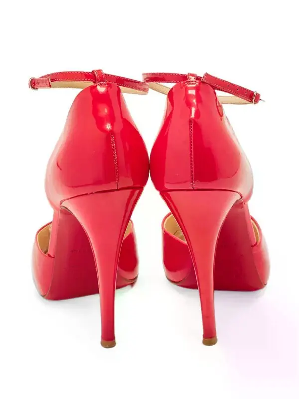 CHRISTIAN LOUBOUTIN Claudia Peep-toe D'orsay Pumps - Red