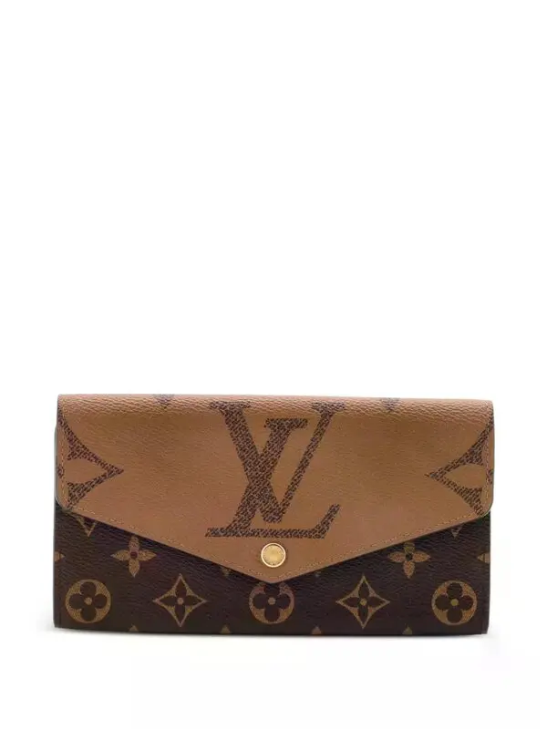 LOUIS VUITTON Sarah Wallet Nm Reverse Monogram Giant And Monogram Canvas Small Wallets - Brown