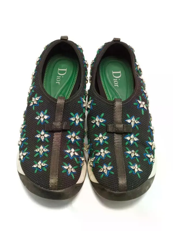 Dior Fusion Crystal-embellished Sneakers - Black