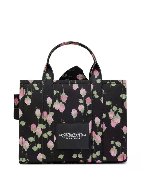 Marc Jacobs Medium Tote Bag In Vintage Floral Canvas With Oversized Bow