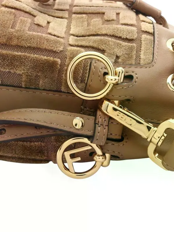 Fendi 2000-2010 Mini Zucca Canvas Mon Tresor Bucket Bag Satchel