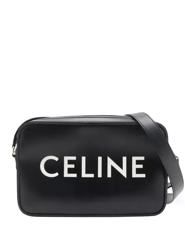 Celine 2000-2026 Smooth Calfskin Logo Messenger Bag Crossbody Bag