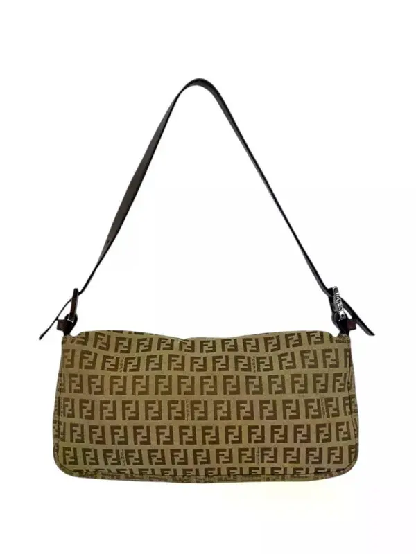 Fendi 2000-2010 Zucchino Canvas Baguette Shoulder Bag
