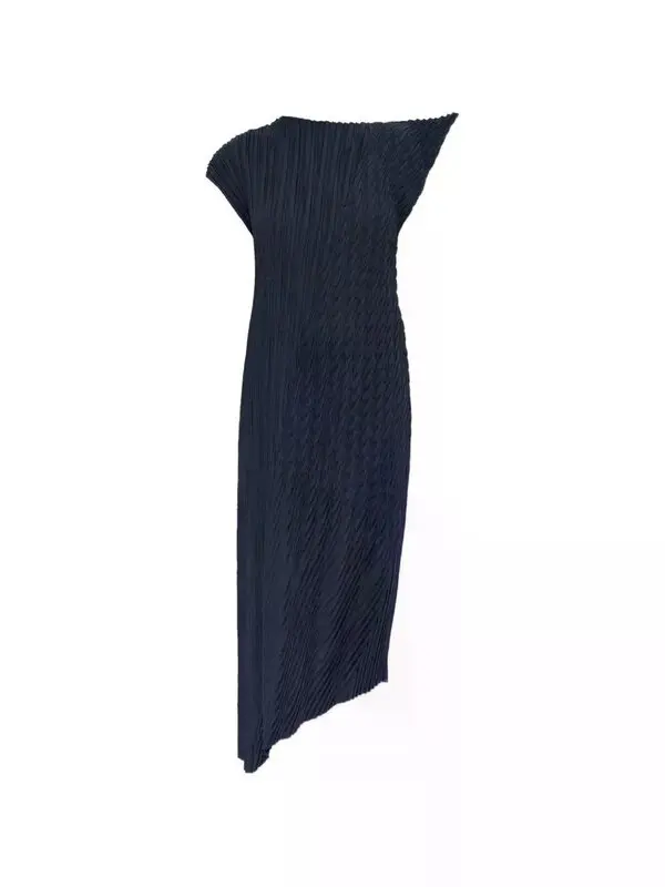 Issey Miyake Asymmetric Pleated Midi Dress