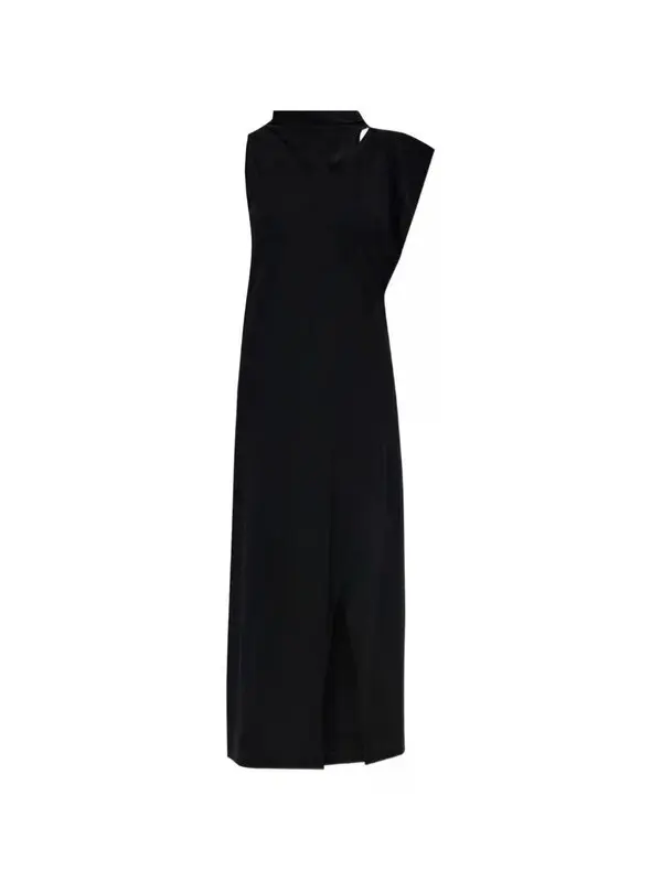 Issey Miyake Cut-out Side-slit Midi Dress - Black