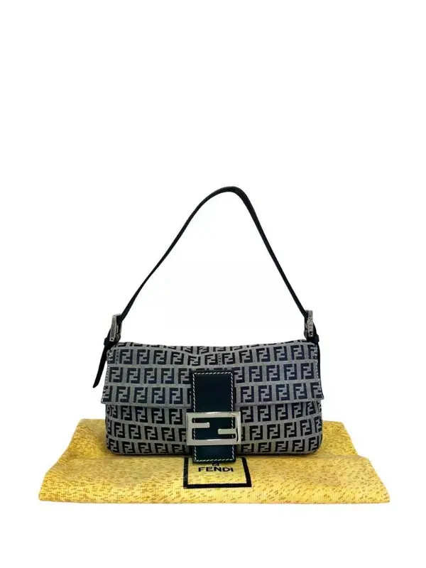 Fendi 2000-2010 Zucchino Canvas Baguette Shoulder Bag
