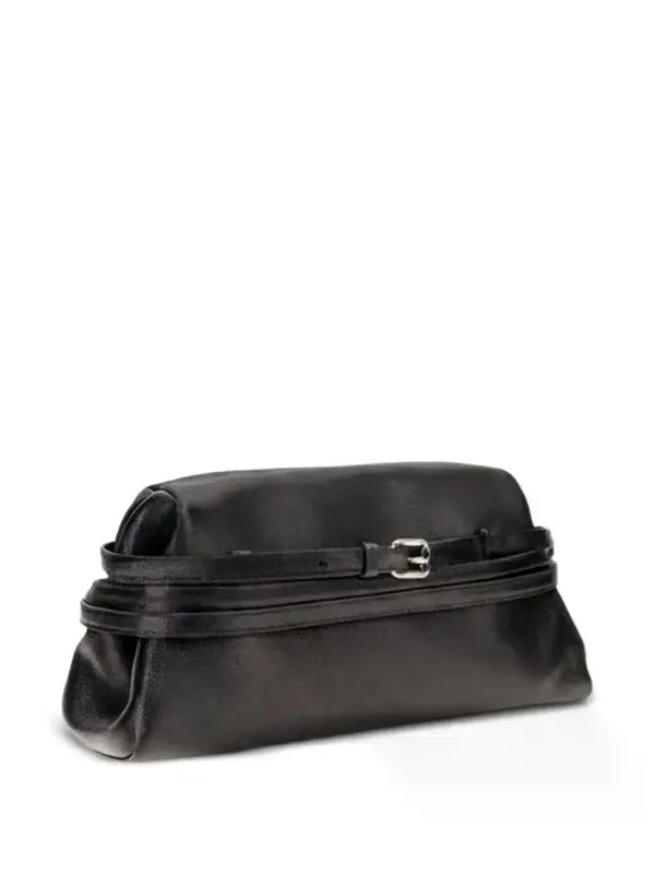 Moschino Buckle-detail Leather Clutch Bag