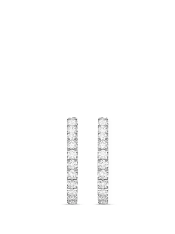Melissa Kaye Medium Clara Diamond Hoop Earrings - Silver