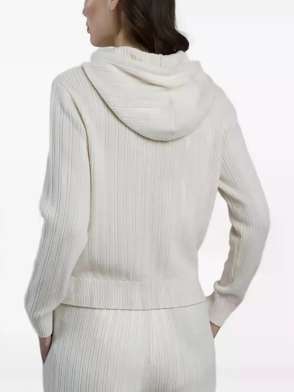 Eleventy Ribbed Zip-up Hoodie