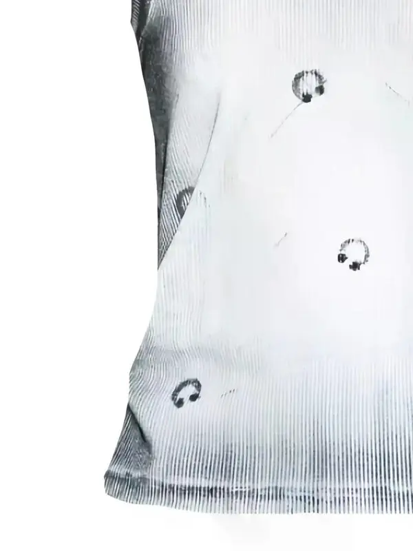 MELITTA BAUMEISTER Graphic-print Ribbed-knit Tank Top - White