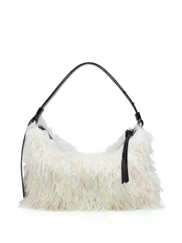 Marc Jacobs Scene Large Shoulder Bag In Grunge Fur - White