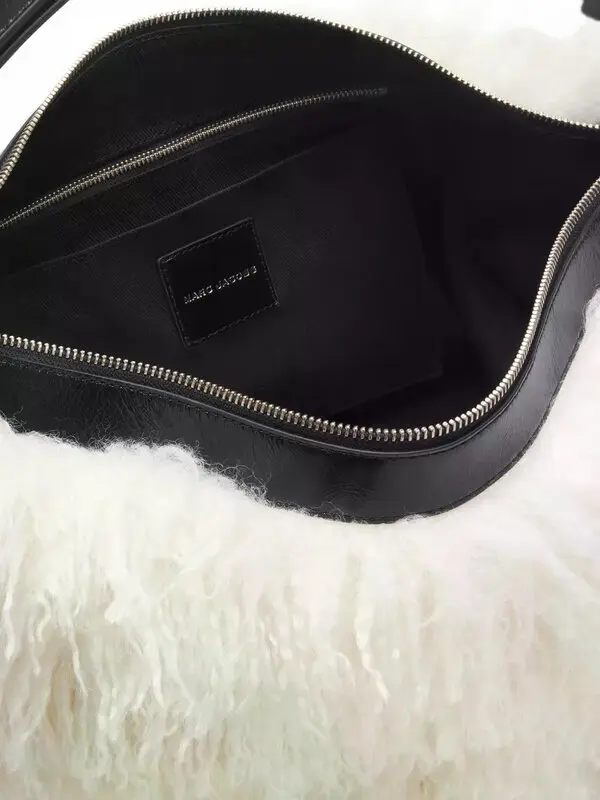 Marc Jacobs Scene Large Shoulder Bag In Grunge Fur - White