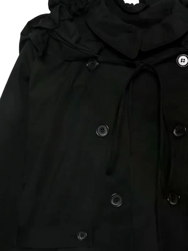KNWLS Ruffled Hooded Jacket - Black